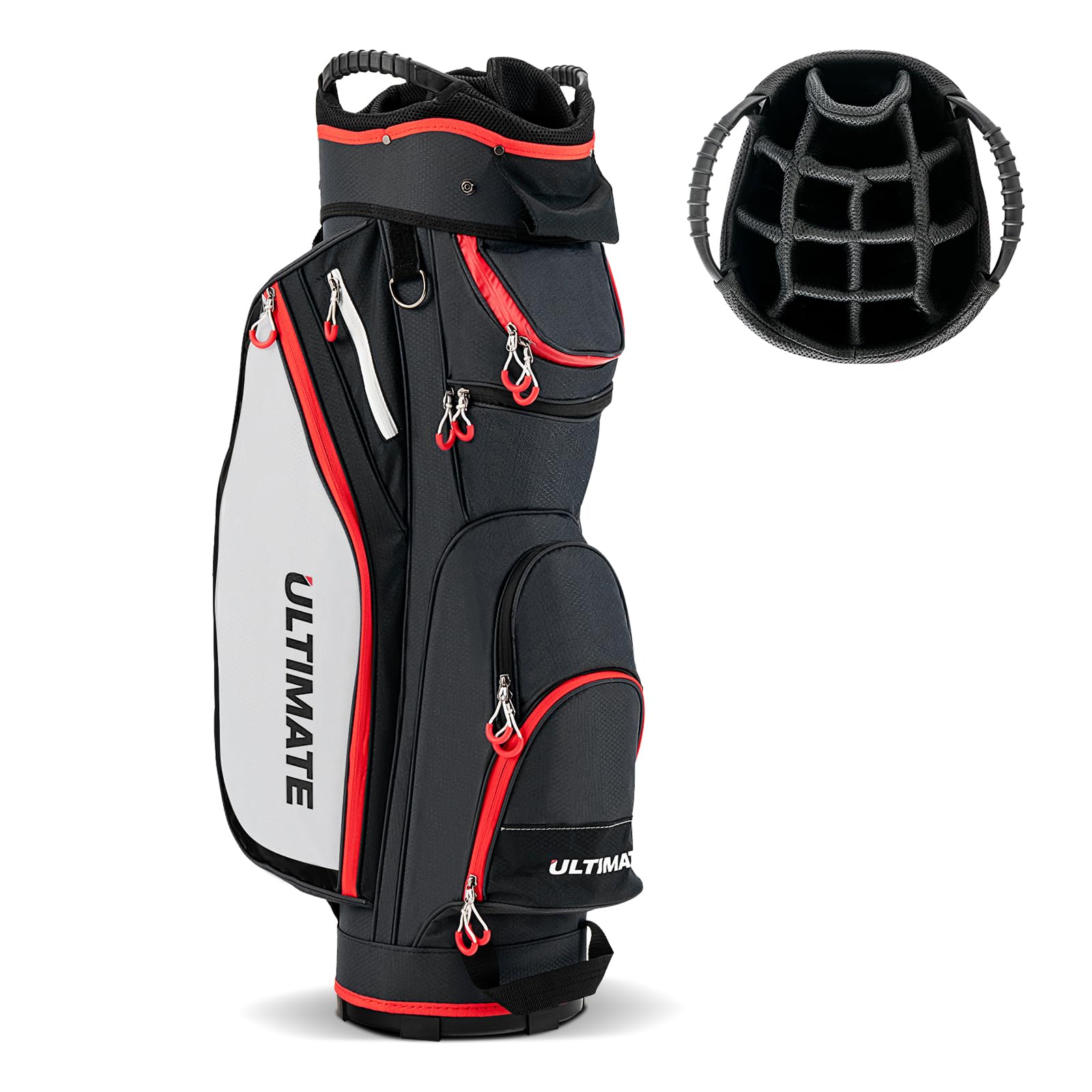 ULTIMATE Golf Cart Bag, 14 Dividers Top Clubs Organizer w/Pockets & Um ...