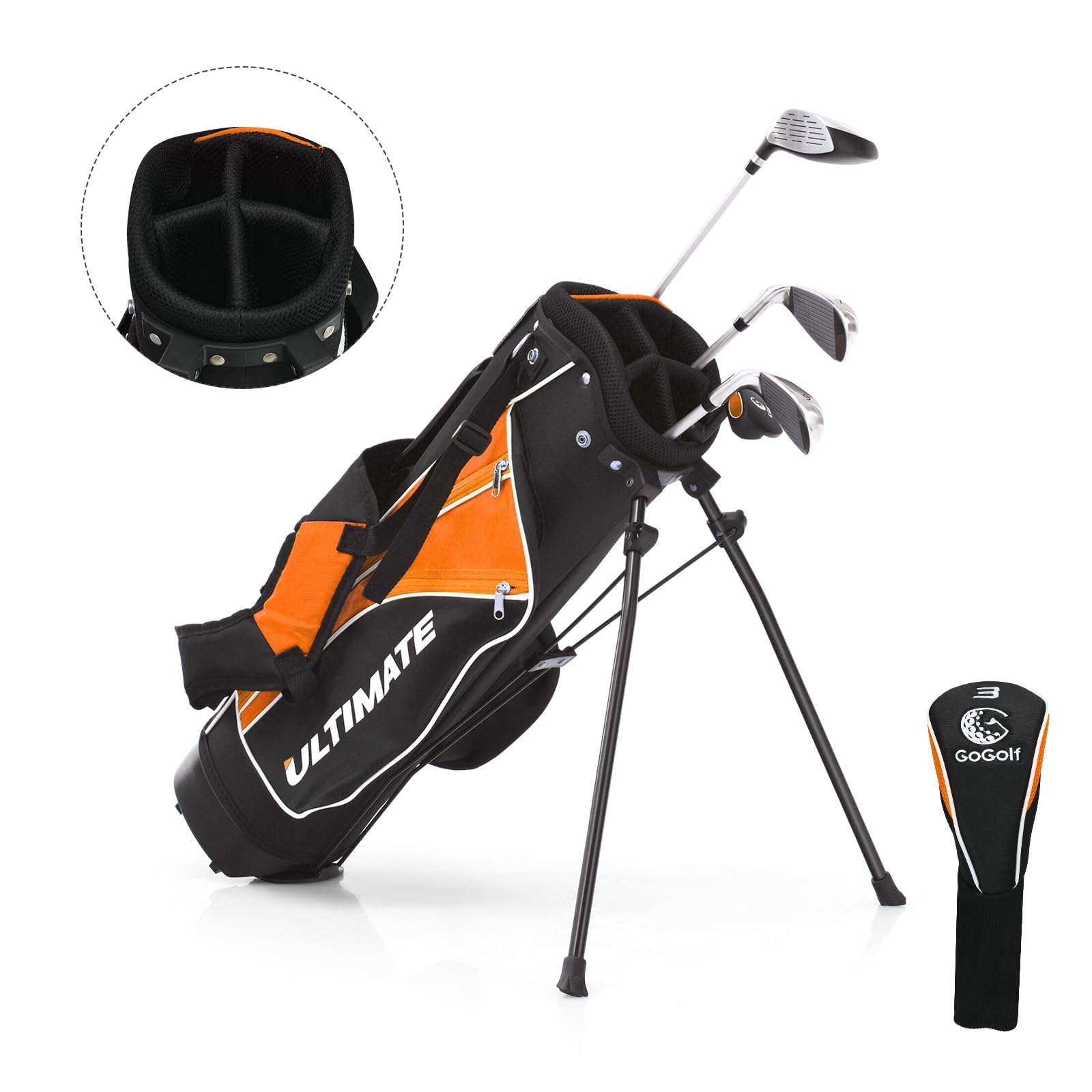 ULTIMATE Kids Golf Clubs Set with Stand Bag, Junior Complete Golf Club ...