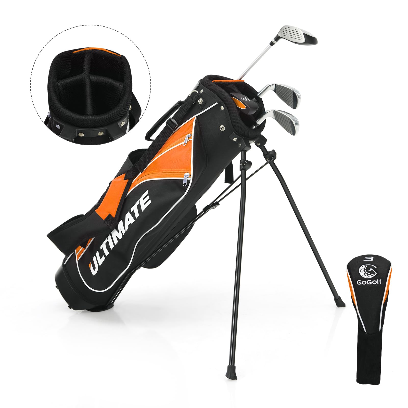 ULTIMATE Kids Golf Clubs Set with Stand Bag, Junior Complete Golf Club ...